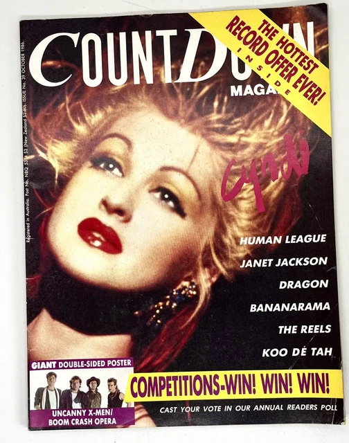 RARE COUNTDOWN MAGAZINE October 1986 Cindi Lauper Human League Dragon ...