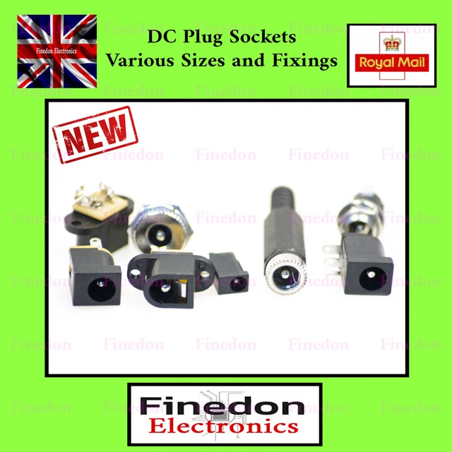 DC POWER SOCKET JACK CONNECTOR MALE FEMALE PANEL MOUNT PCB 1.4mm 2.1mm ...