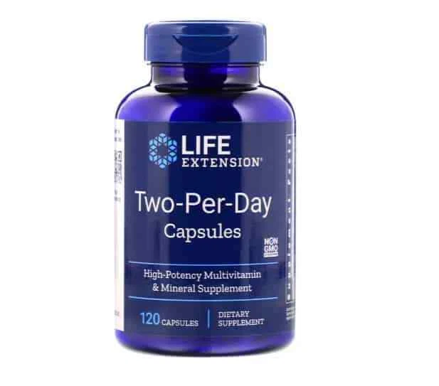 TWO-PER-DAY LIFE EXTENSION Multivitamin and Mineral Health 120 Capsules ...