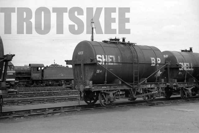 LARGER NEGATIVE BR British Railways Shell Oil Tank Wagon 4801 March ...
