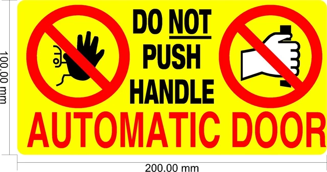AUTOMATIC DOOR STICKER Do Not Push Handle - Taxi, Private Hire £5.00 ...