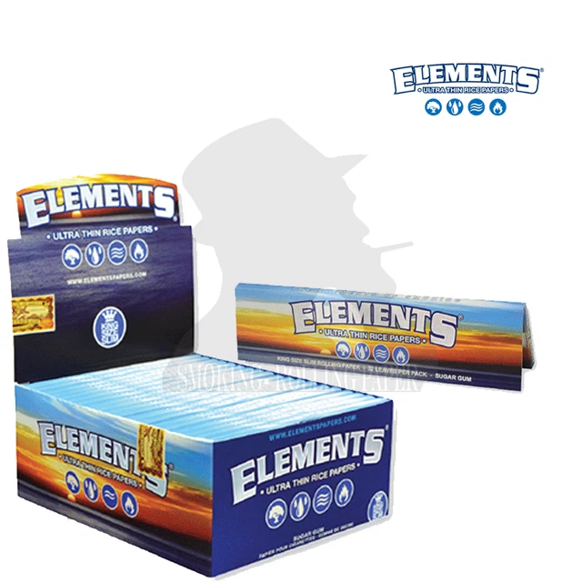 CARTINE ELEMENTS BLUE Lunghe King Size Slim In Carta Di Riso 25 ...