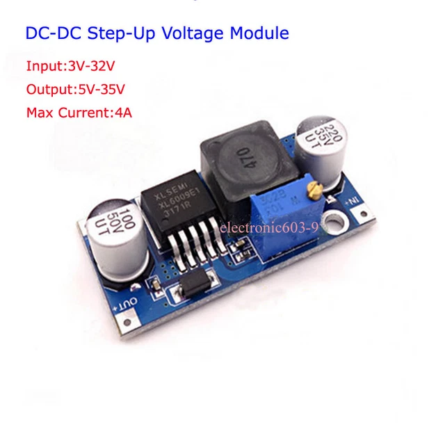 DC-DC BOOST STEP-UP 3V-32V 12V to 5V-35V 24V 4A Converter Power Supply ...