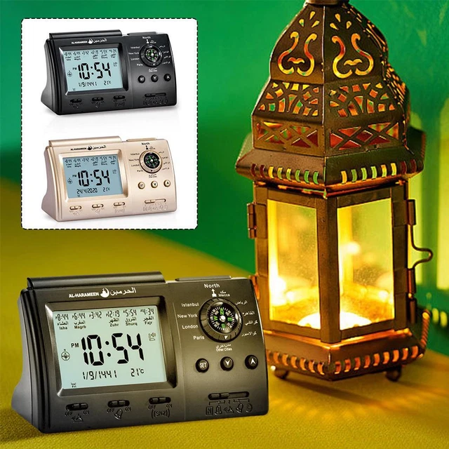 ATHAN CLOCK, HITOPIN Azan Table Clock, Azan Athan Prayer Clock Black Color Q5 £17.57 - PicClick UK