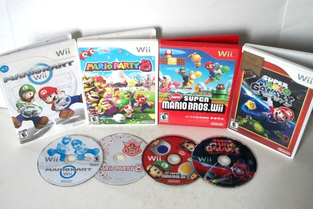 NINTENDO WII MARIO Games Lot Kart Party 8 Galaxy New Super Bros ...