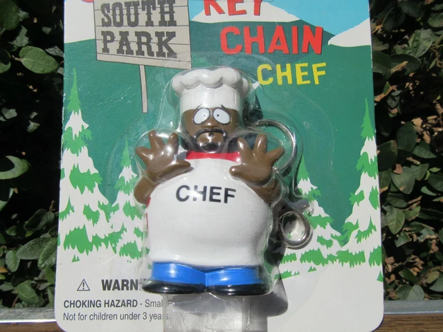 NOS VINTAGE COMEDY Central South Park Chef Key Chain 1998 Isaac Hayes ...