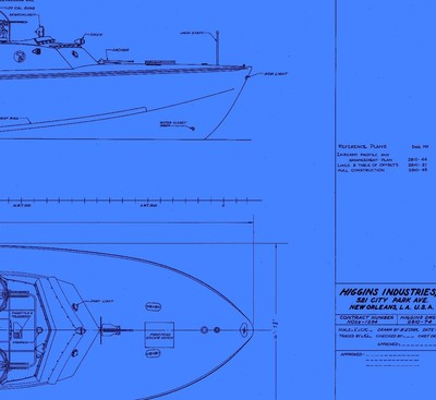 HIGGINS PT BOAT Blueprint Plans Ww2 Torpedo Navy Rare Detailed Period ...