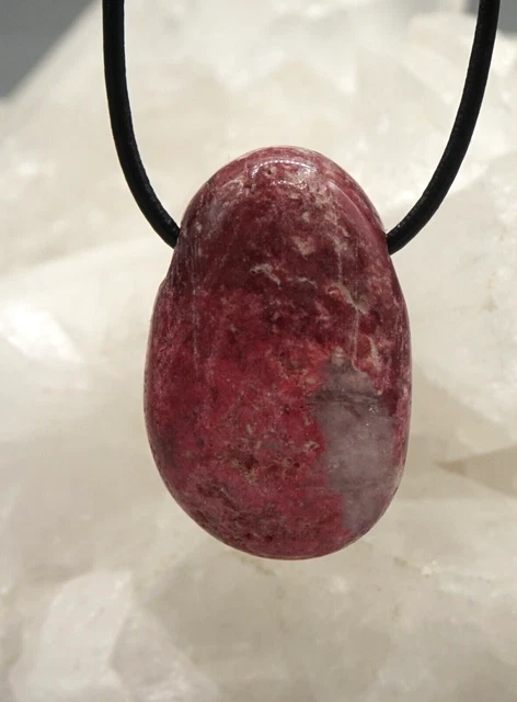 THULIT ANHÄNGER TROMMELSTEIN gebohrt Edelstein-Anhänger mit Lederband a5 EUR 11,99 - PicClick DE