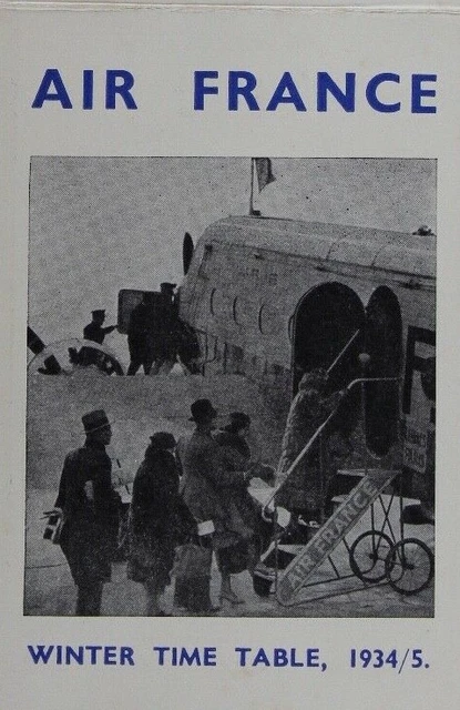 AIR FRANCE GOLDEN Clipper Airline Timetable November 1934 - March 1935 ...