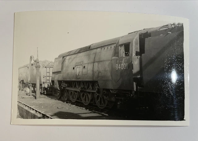 BR RAILWAY LOCOMOTIVE Photograph West Country Class Unrebuilt 34001 F98 ...
