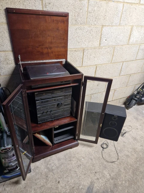 RETRO SONY LBT V302 HI-FI SYSTEM CD DOUBLE CASSETTE TURNTABLE AM/FM ...