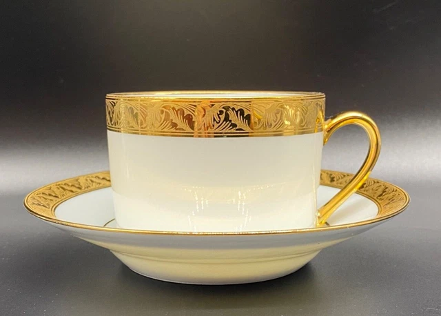 LEGRAND LEBOUC LIMOGES France 22c Gold Trim White Demitasse Cup ...