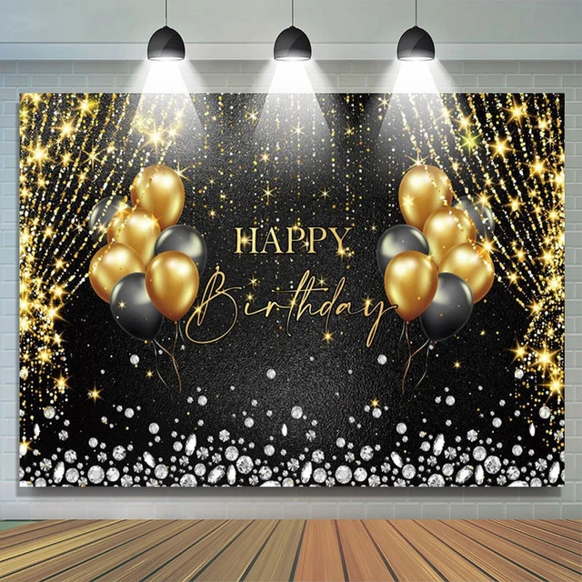 GOLDEN GLITTER STRING Balloon Birthday Backdrop $37.85 - PicClick AU