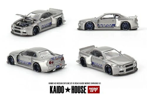 MINI GT 1/64 Nissan Skyline GT-R R34 Kaido Works Shinjuku V1 RHD ...