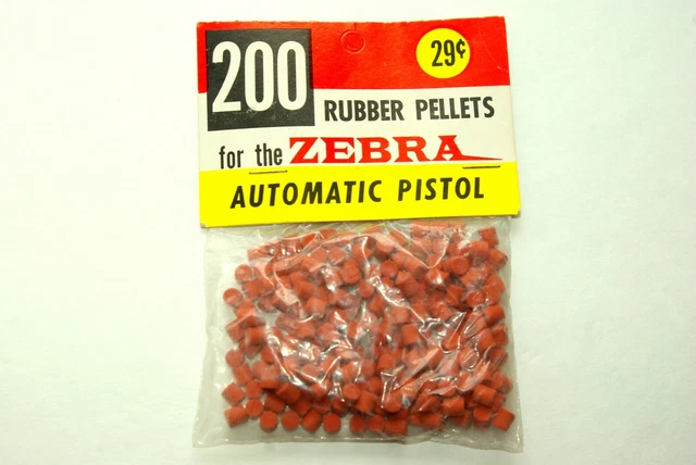 VINTAGE 1960'S ZEBRA Automatic Pistol Toy Gun Pellets New Package ...