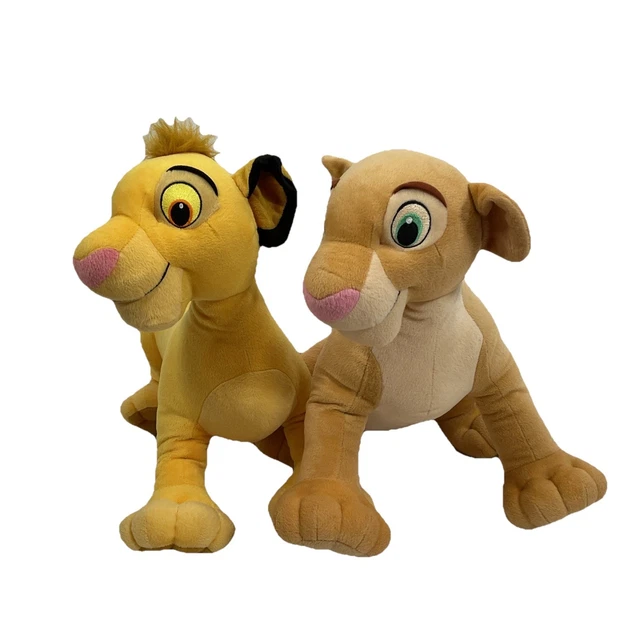 JUMBO RARE VINTAGE Disney Lion Plush 24” Set King Simba & Napa Plush ...
