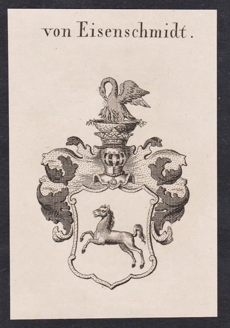EISENSCHMIDT ARMOIRIES COAT Of Arms Héraldique Heraldry Gravure sur ...