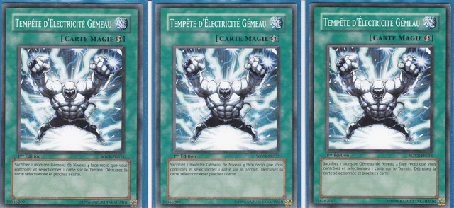 YU-GI-OH! 3X TEMPÊTE d'Electricité Gémeau SOVR-FR055 1ère Ed. TU06-FR018 Edison EUR 10,00 ...