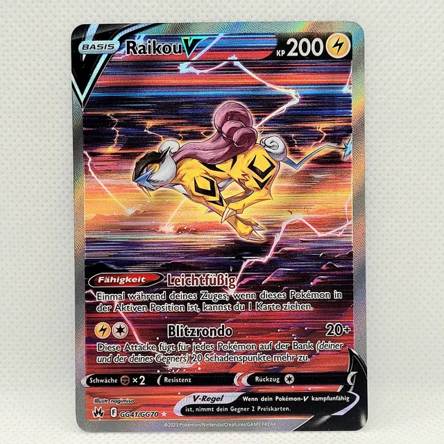 RAIKOU V GG41/GG70 Zenit der Könige Pokemon Karte Deutsch Boosterfrisch ...