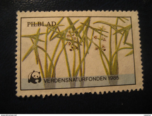 PILBLAD 1985 PANDA Bear WWF Poster Stamp Vignette DENMARK Label World ...