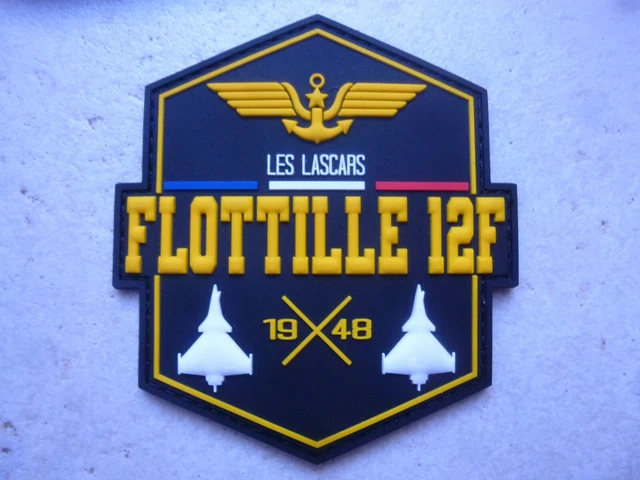 PATCH RAFALE FLOTTILLE 12F LES LASCARS Aéronavale BAN LANDIVISIAU R91 ...