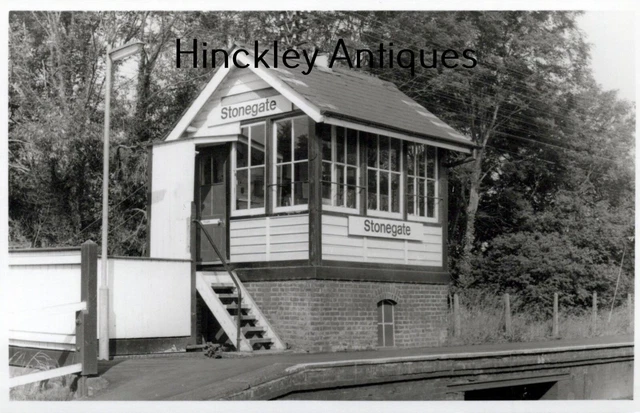 B&W PHOTOGRAPH STONEGATE Railway Signal Box 1980's British Rail Train ...