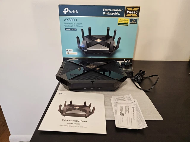 TP-LINK ARCHER AX6000 Dual-band 8-Stream Gigabit Wi-Fi 6 router 8 Ports ...