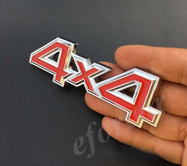 METAL RED 4WD 4x4 Car Rear Trunk Tailgate Emblem Badge Decal Sticker ...