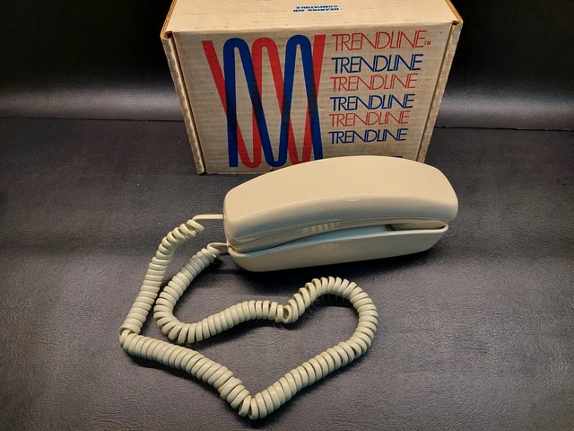 VINTAGE 1987 ITT Trendline Push Button Wall Phone Telephone - Beige Tan ...