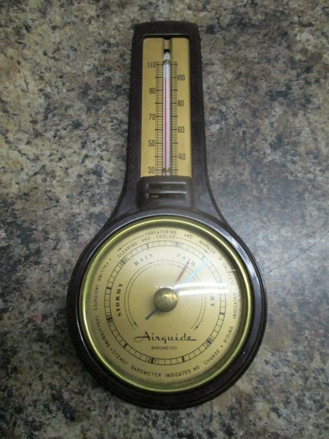 VINTAGE AIRGUIDE OXFORD Barometer & Thermometer Bakelite Wall Hanging 8 ...