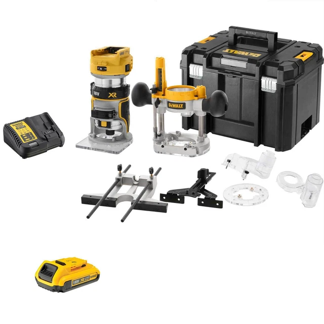 DEWALT DCW604NT 18V XR Cordless Brushless 1/4" Router Kit 1 x 2ah Li ...