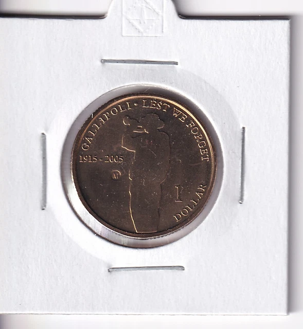 AUSTRALIAN: 2005 $1 Gallipoli M Melbourne Mintmark Coin In 2X2 Holder ...