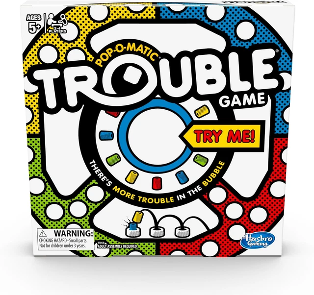 HASBRO GAMING TROUBLE Board Game for Kids Ages 5 and up 2-4 Players £12 ...