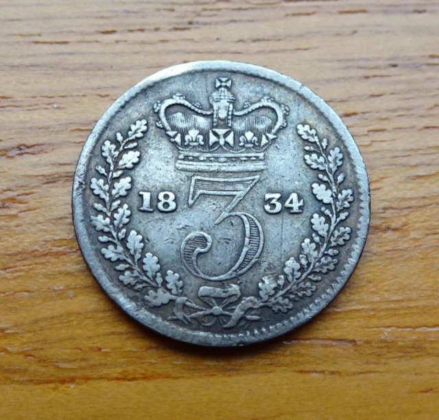 WILLIAM IIII SILVER Threepence 1834 3D Great Britain Uk £23.58 ...