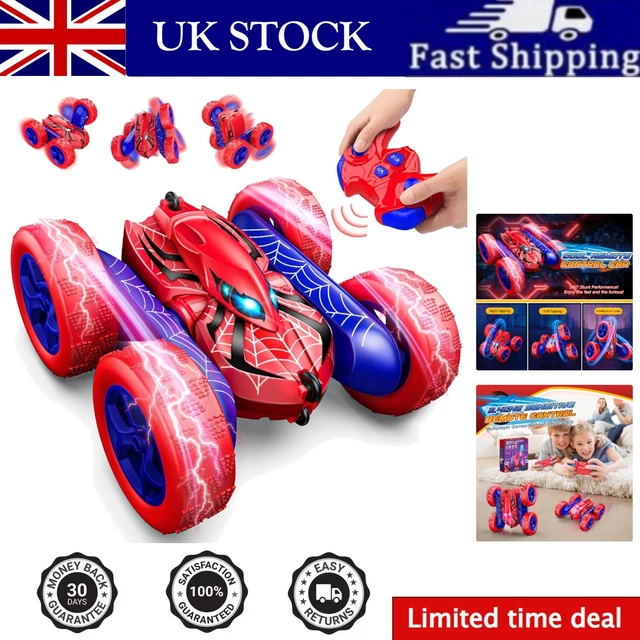 RED & BLUE 360° Remote Control Stunt Car for Kids - Action-Packed 4WD ...