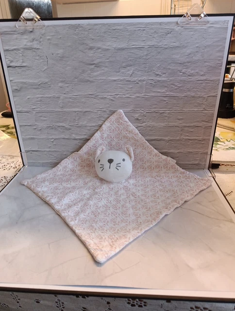 ASDA GEORGE PINK Floral Cat/Kitty Baby Comforter Soft Toy VGC £6.51 ...