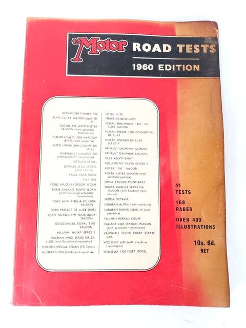 MOTOR' ROAD TEST Annual: 1960 - In-Depth Tests of Classic Cars! Rare £ ... MOTOR' ROAD TEST Annual: 1960 - In-Depth Tests of Classic Cars! Rare £ ...