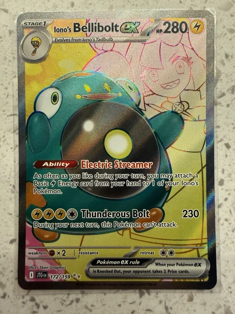 POKÉMON TCG IONO'S Bellibolt EX 172/159 Journey Together Holo Card $5. ...