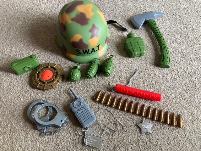KIDS ARMY PLAY SET - Swat Army Role Play Accessories - VGC - 14 pieces ...