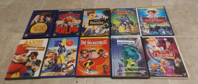 DISNEY DVD SET of 10- Monsters Inc, Bambi, Mary Poppins, Wreck It Ralph ...