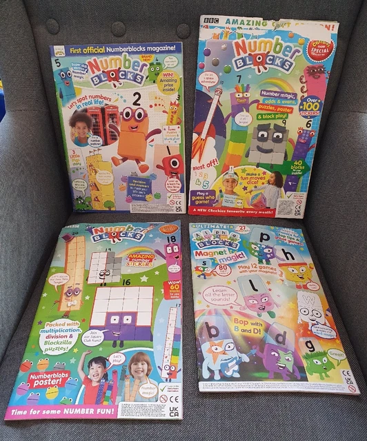 CBEEBIES MAGAZINE BUNDLE Numberblocks Alphablocks EYFS Sticker Book ...