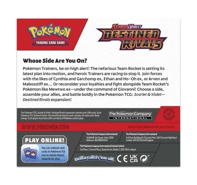 POKÉMON TCG: DESTINED Rivals Booster box -new sealed (PRE-ORDER) £213. ...