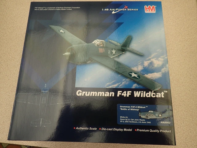 HOBBYMASTER HA8902 1:48 Grumman F4F-4 Wildcat "Battle of Midway" 1942 scellé EUR 222,63 ...