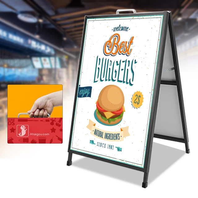 DOUBLE SIDED A-FRAME Display Snap Board Advertising Poster Stand Sign ...