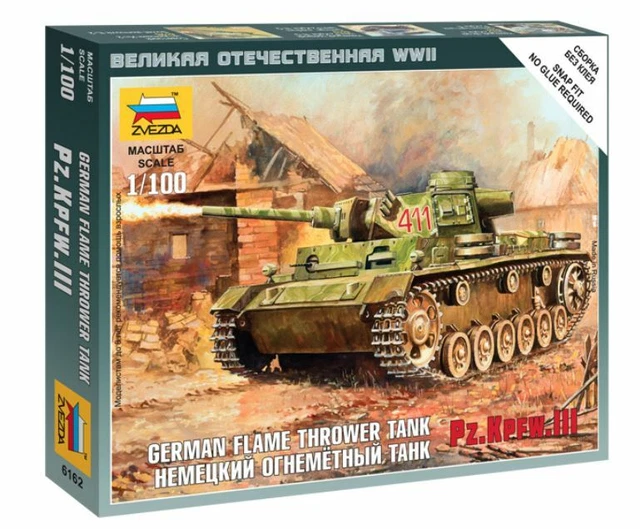 PANZER III FLAMETHROWER Réservoir Plastique Kit 1:72 Model 6162 Zvezda ...
