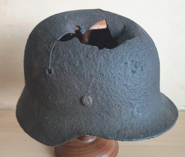 WW2 GERMAN WEHRMACHT Blasted Helmet Shell found Inland from D-Day's ...