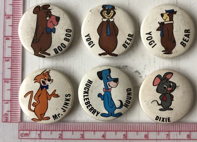 6X VTG OG 1962 Kelloggs Cereal Coco Pops Yogi Bear & Friends 25mm Badge Set £18.00 - PicClick UK