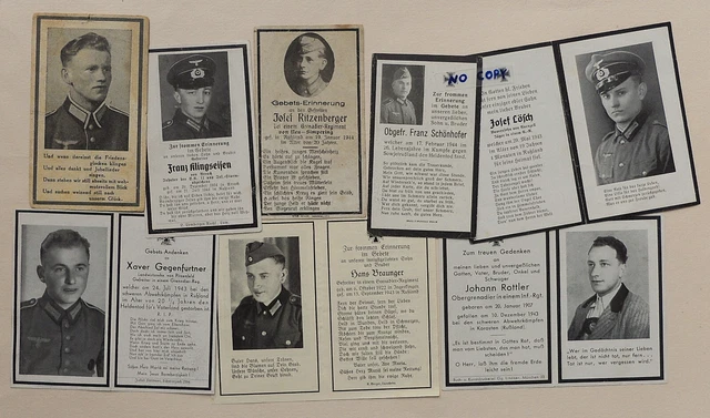 WW2 GERMAN DEATH Cards Sterbebild Group LOT #6 ~ 1943/1944 Russia £21. ...