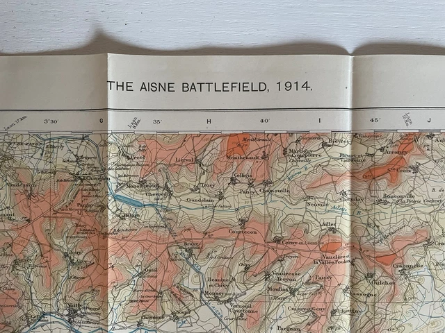 WW1 MAP MILITARY operations France & Belgium Map 31 Aisne Battlefield ...
