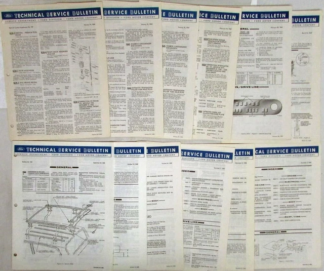 1969 FORD SERVICE Department Technical Service Bulletins Lot £32.07 ...